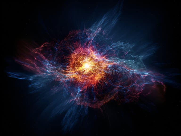 A Supernova Explosion Radiating Out from the Center Stock Illustration ...