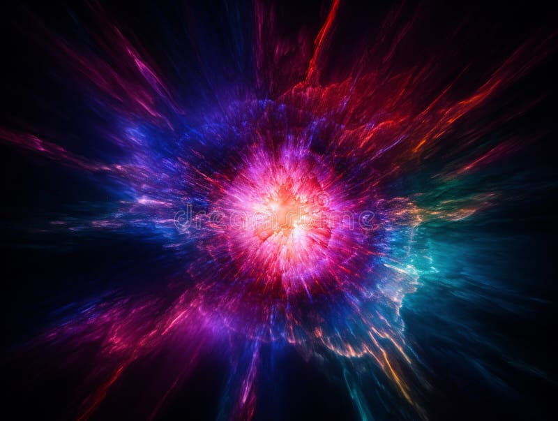 A Supernova Explosion Radiating Out from the Center Stock Illustration ...