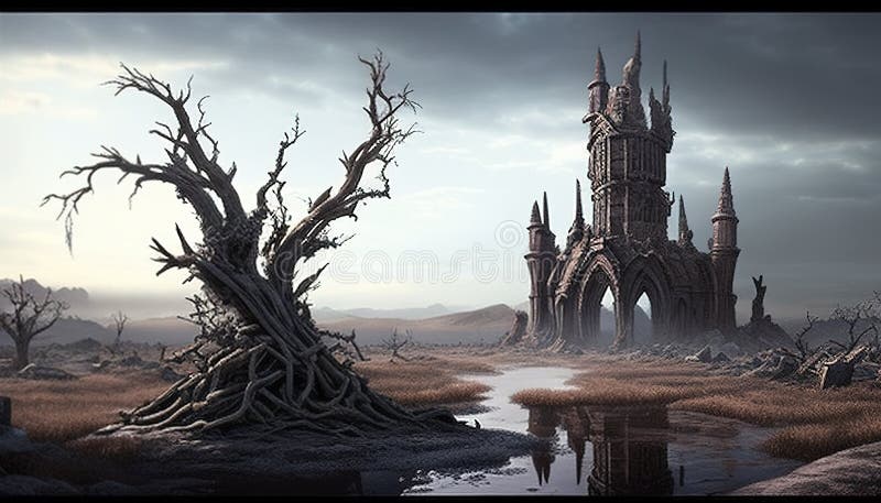 Enchanted Forest Scene, Made with Generative AI Stock Illustration ...