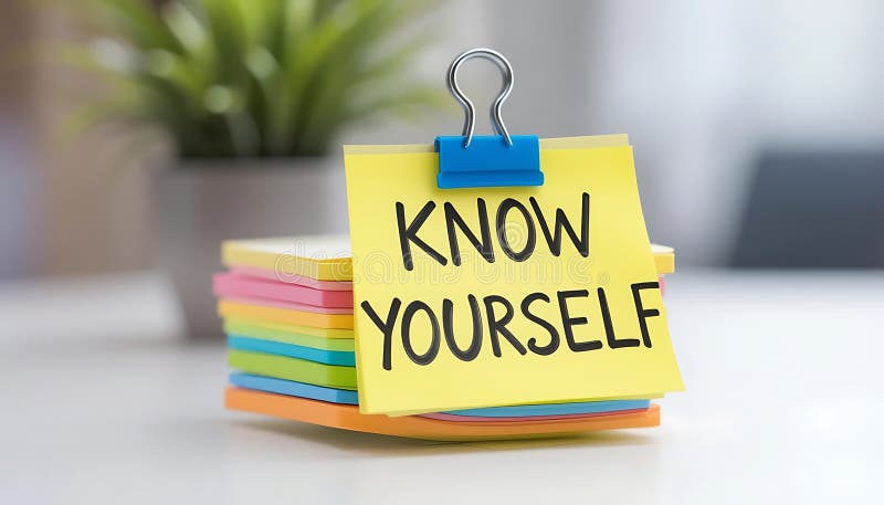 Inspirational Sticky Note Reminder: Know Yourself Stock Illustration ...
