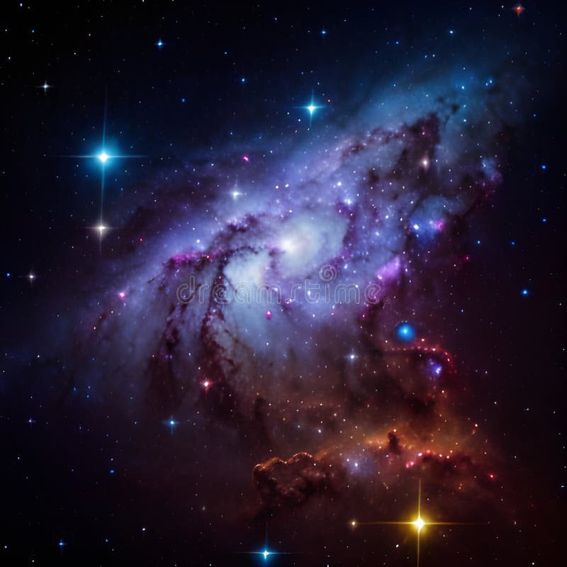 AI Generated Ultra Deep Space Sky Bakground with Spiral Galaxy Stock ...