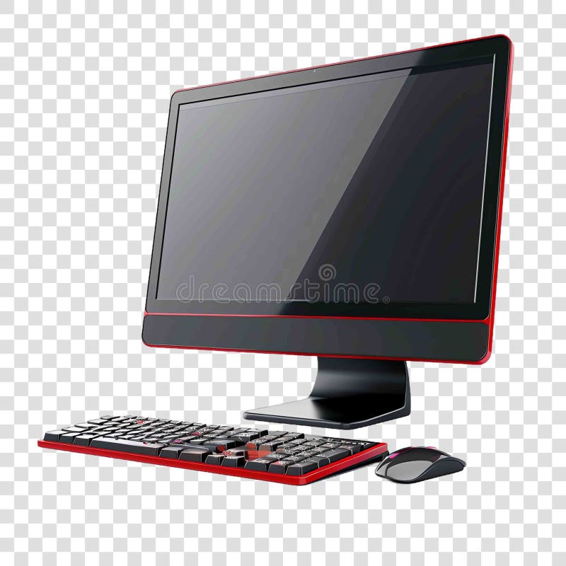 Desktop Computer Transparent Background Realistic Element Stock ...