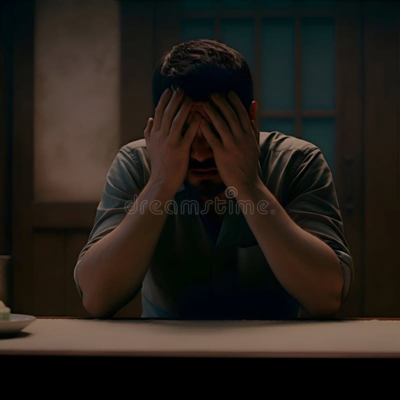 AI-Generated Image of Despair and Vulnerability Stock Illustration ...