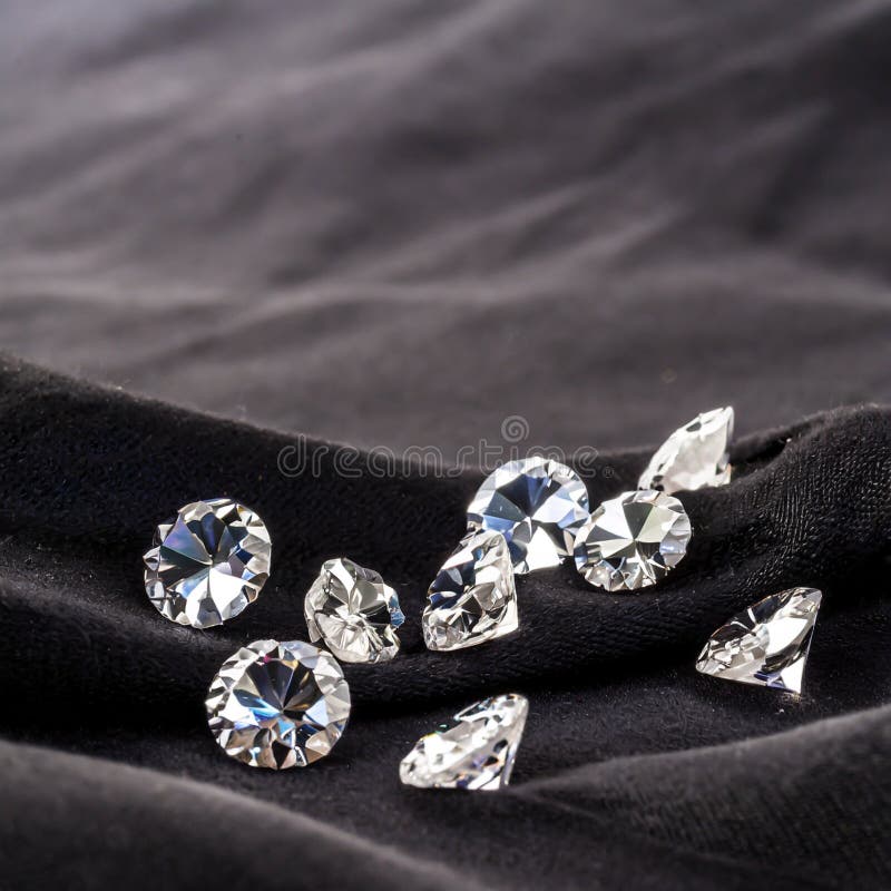 Diamonds on Red Velvet Cloth Stock Illustration - Illustration of rich ...