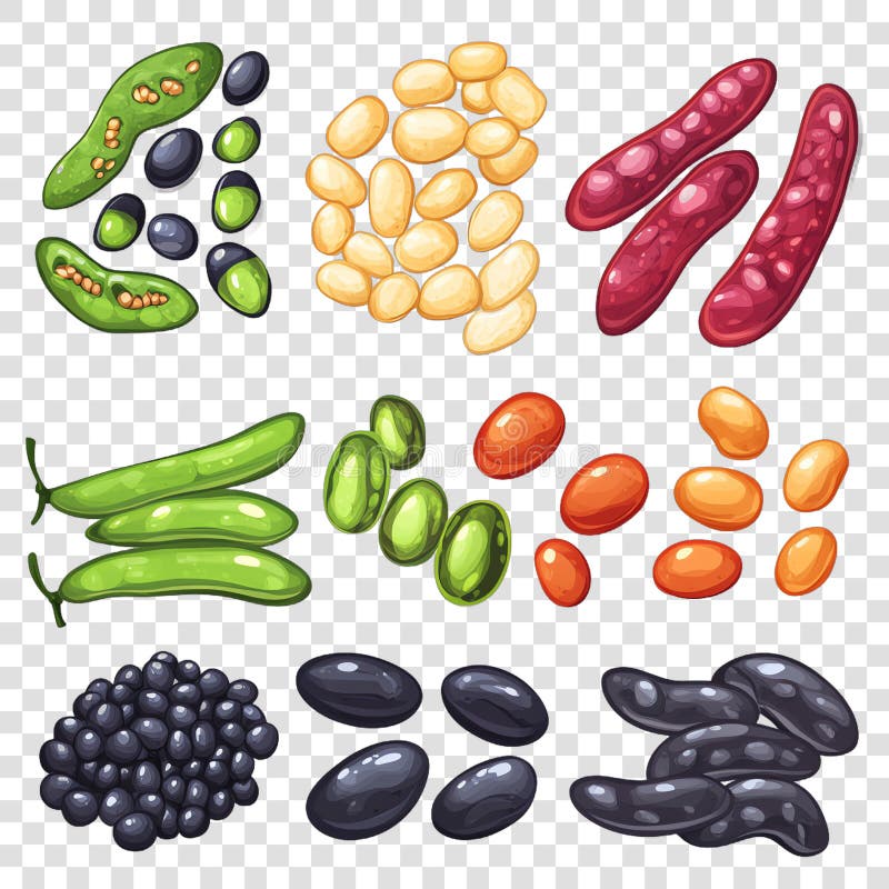 Different Beans set stock illustration. Illustration of nutritious ...