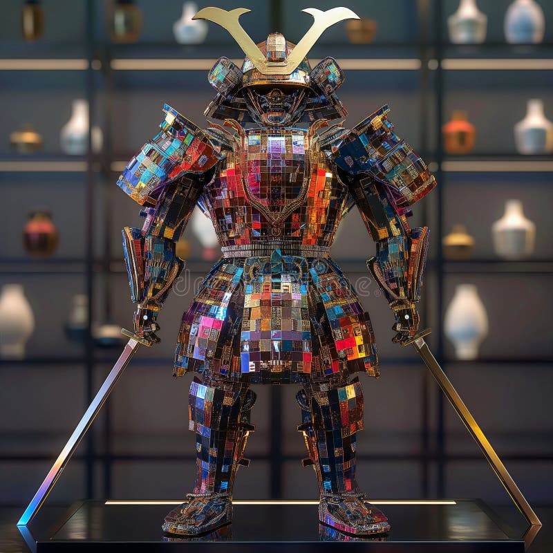 AI-generated Image: "Digital Samurai: Circuitry Armor on Modern Display ...