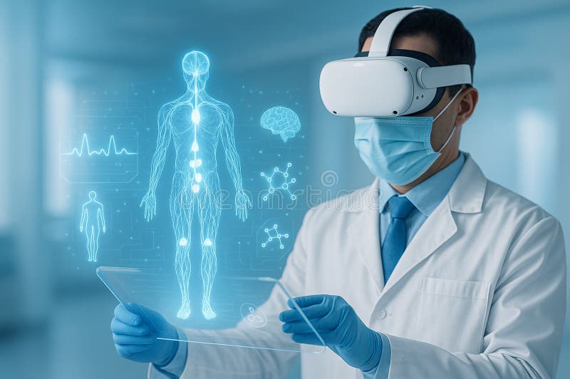 AI Generated Image of a Doctor Using Futuristic VR and Holographic ...