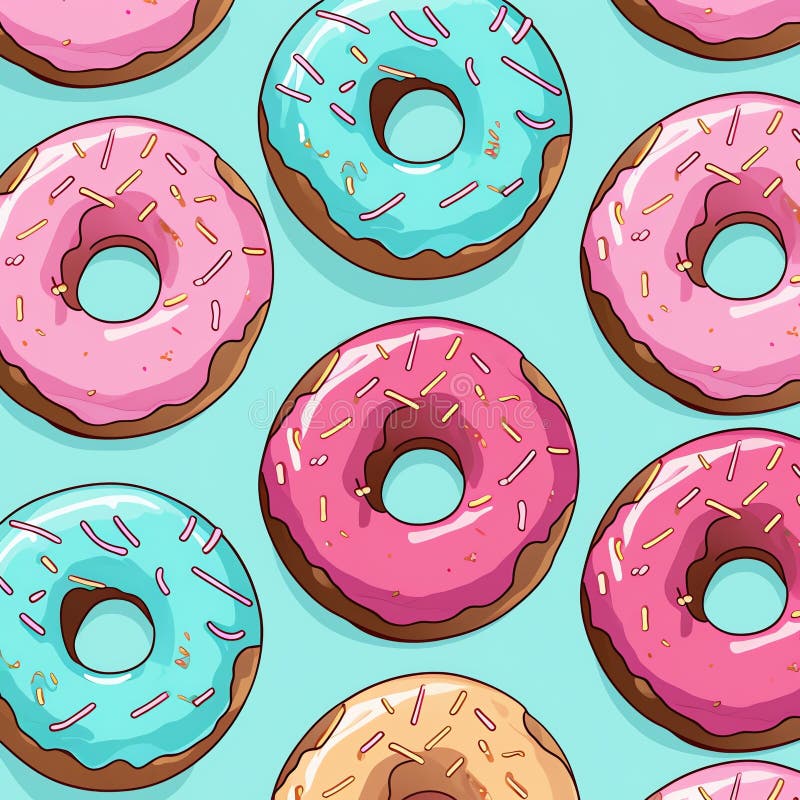Donuts Pattern Background, Design Seamless Pattern, for Nursery ...