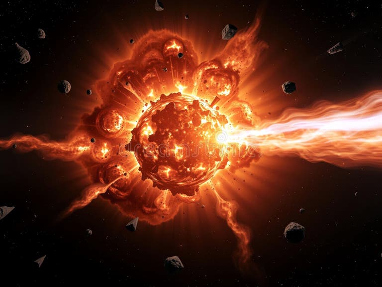 Cosmic Cataclysm: Stellar Explosion and Fragmented Planetary Remains ...