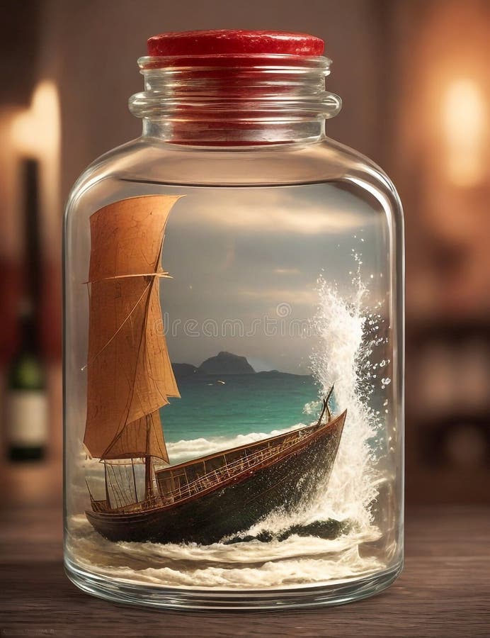 Ai Generated Image a Dream in a Bottle Stock Illustration ...