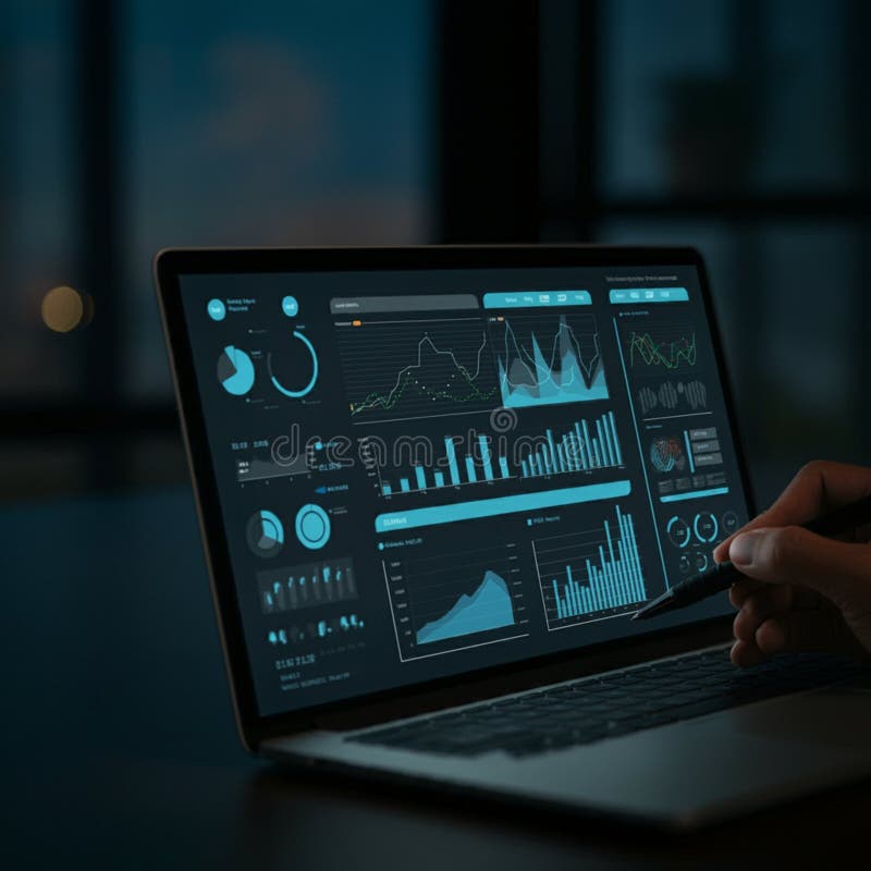 AI-Generated Image: Dynamic Business Chart with Clear Data Trends Stock ...