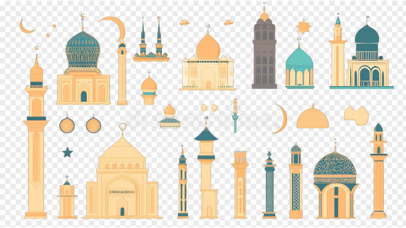 Eid Elements Set Illustration Stock Image - Illustration of graphic ...