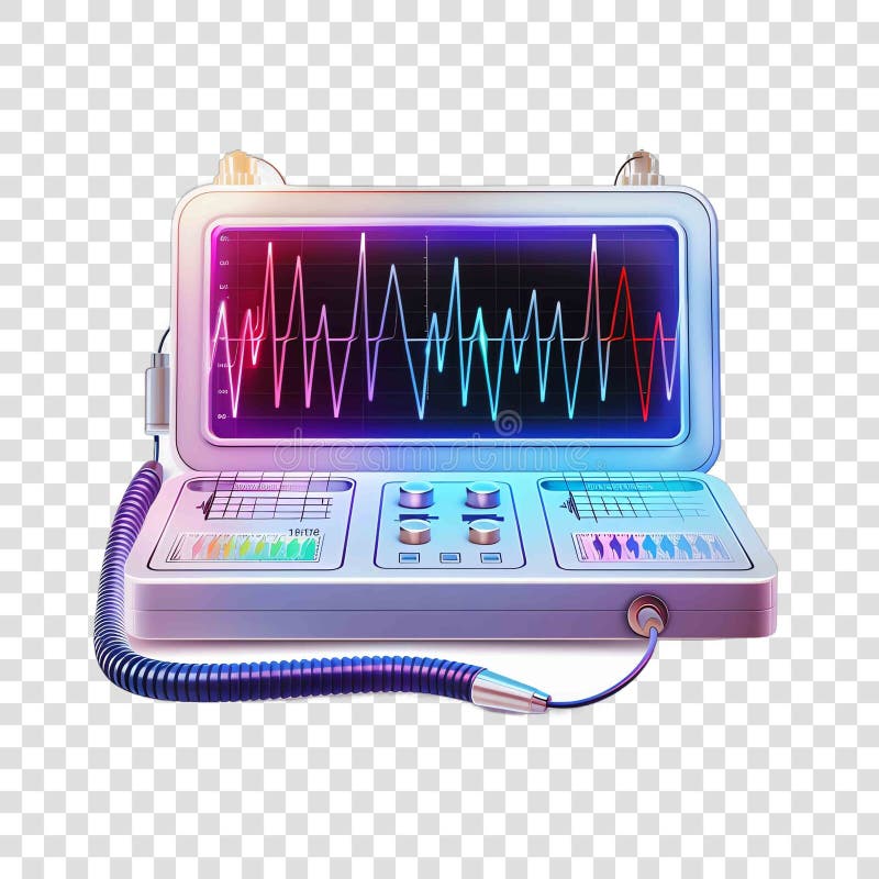EKG Machine Transparent Background Realistic Element Stock Illustration ...