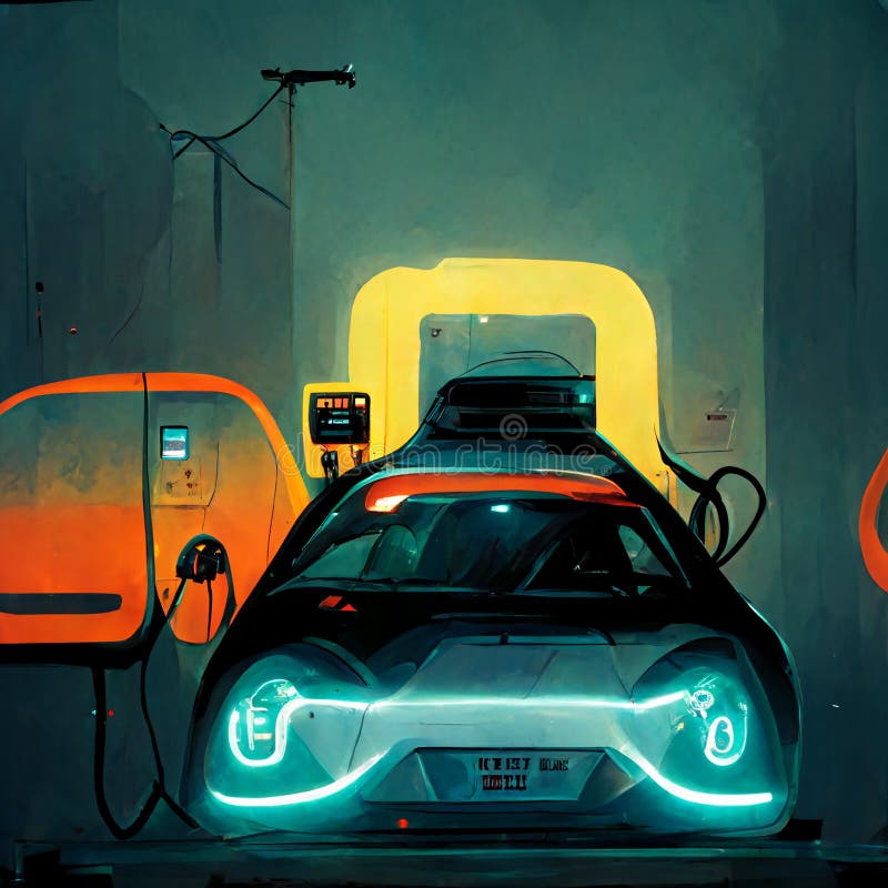 AI Generated Image. Electric Cars Concept Stock Illustration ...