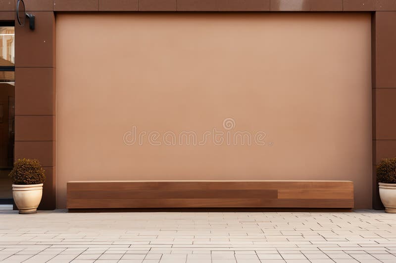 Empty Brown Store Wall for Logo Stock Illustration - Illustration of ...