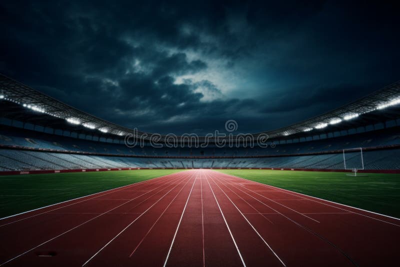AI Generated Image. Empty Sports Track and Stadium Stock Illustration ...