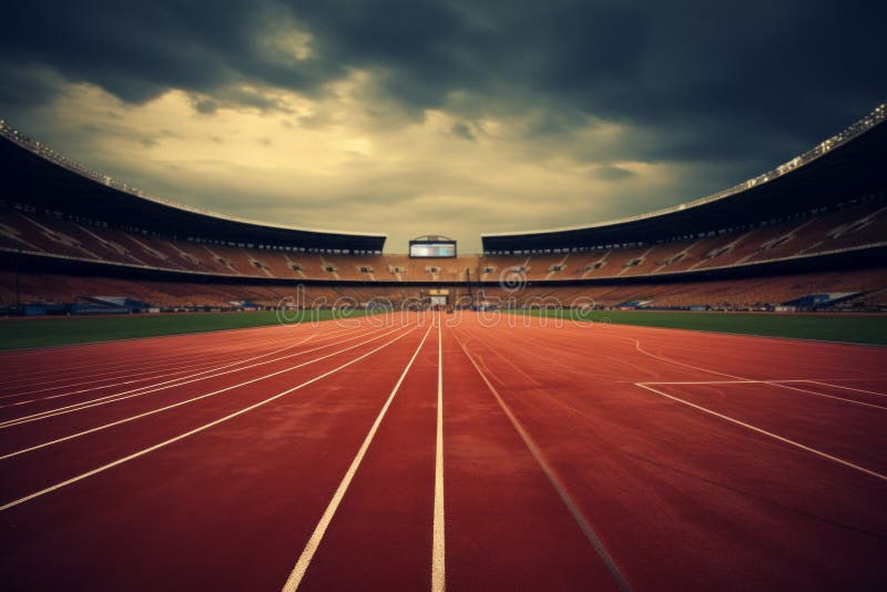 AI Generated Image. Empty Sports Track and Stadium Stock Illustration ...