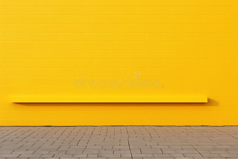 Empty Yellow Store Wall for Logo Stock Illustration - Illustration of ...