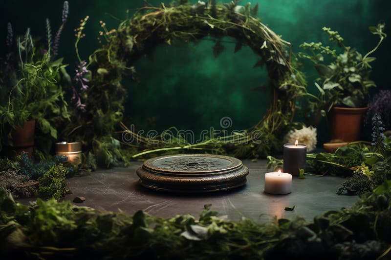 Enchanted Circle Green Magical Fairytale World Background Backdrop ...