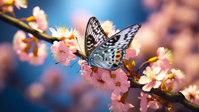 Blossoms and Butterfly Natures Harmony and Calming Essence AI Generated ...