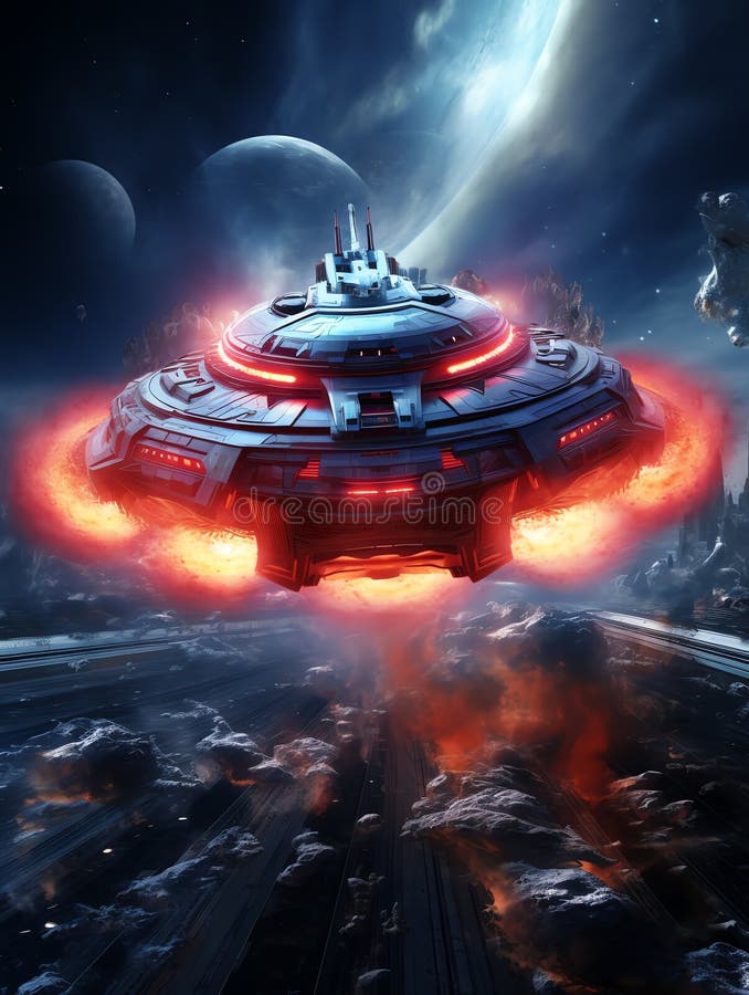 Extraterrestrial Spacecraft Racing through the Cosmos Sci Fi ...