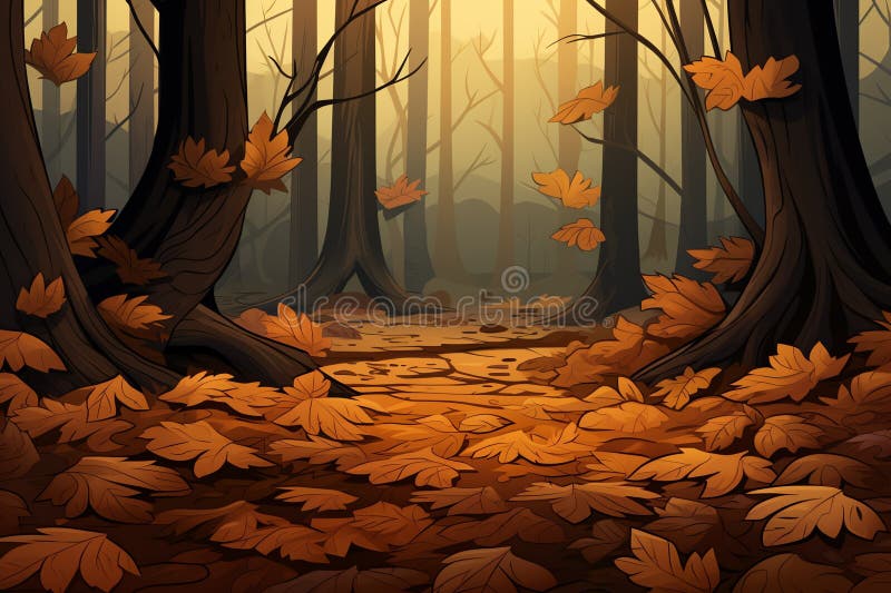 Fallen Leaves Forming a Carpet on the Forest Floor Vector Fall ...