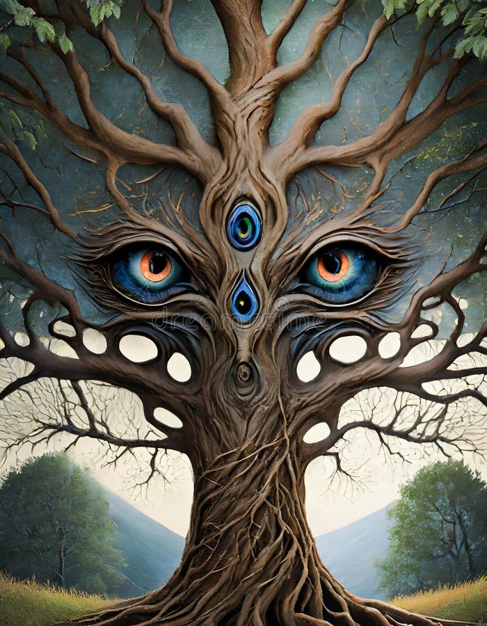Tree creature stock illustration. Illustration of abyss - 295956439