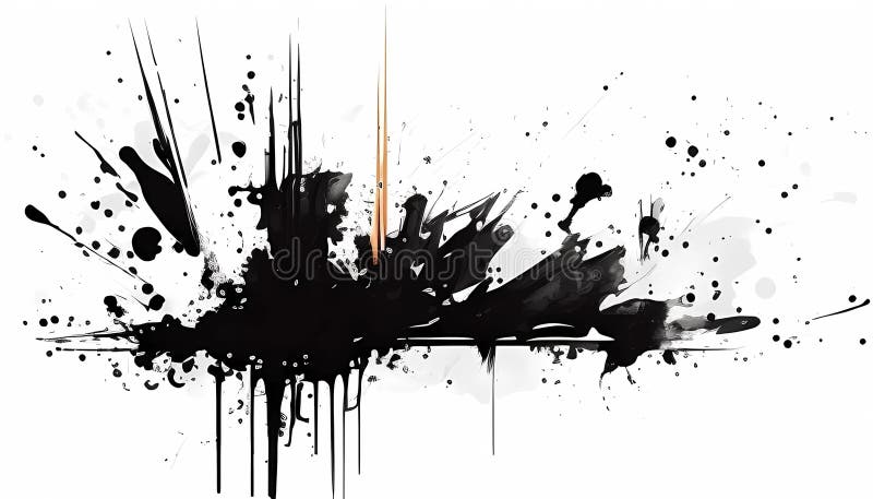 Ink Blots on White Page, Made with Generative AI Stock Illustration ...
