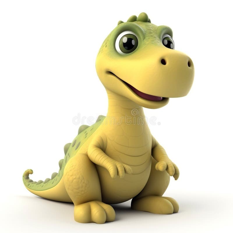 Cute Dinosaur Character On White Stock Illustration Illustration Of