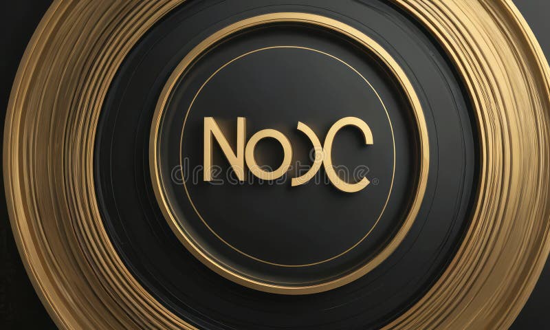 A Gold Circle with the Letters NOX on it. Stock Illustration ...