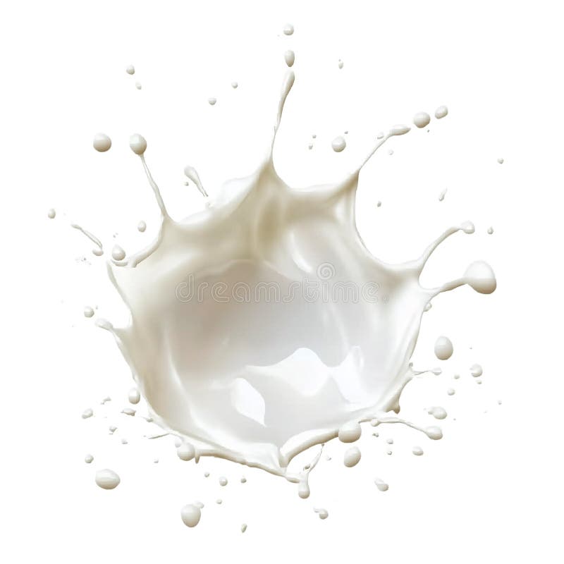 Milk Splash, Yogurt Splash Close-up on Transparent Background As a ...