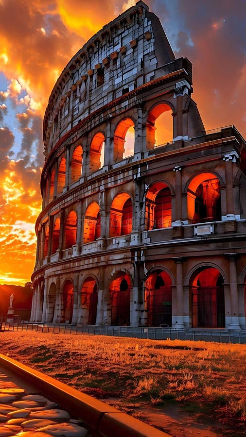 A Cozy Roman Colosseum Digital Art Stock Illustration - Illustration of ...