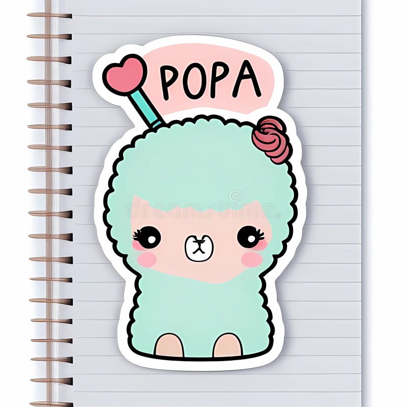 Kawaii Focus Sticker, Made with Generative AI Stock Illustration ...