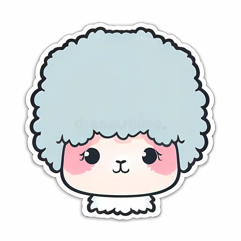 Kawaii Focus Sticker, Made with Generative AI Stock Illustration ...