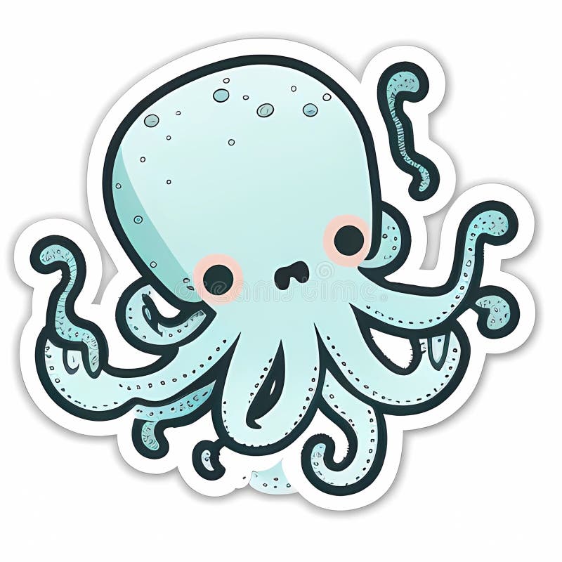 Kawaii Focus Sticker, Made with Generative AI Stock Illustration ...