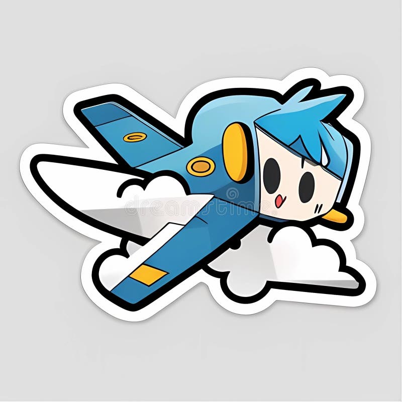 Kawaii Focus Sticker, Made with Generative AI Stock Illustration ...