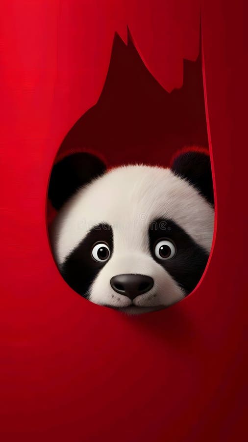A Cute Panda Character Art in 3d Stock Illustration - Illustration of ...