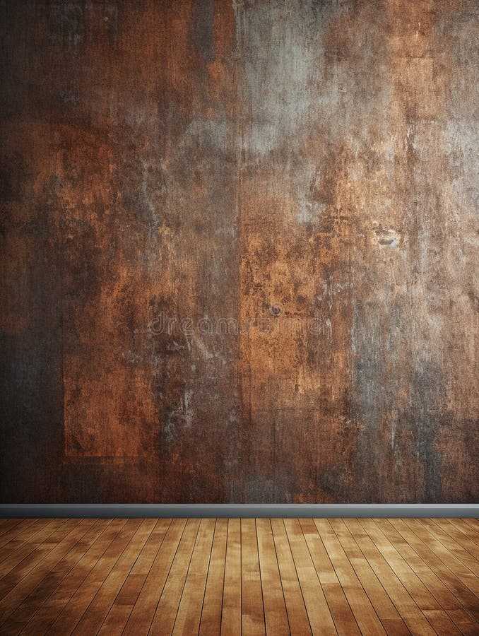 Rusty Metal Wall Texture Wood Floor Stock Illustration - Illustration ...