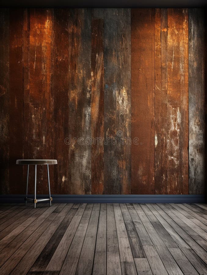 Rusty Metal Wall Texture Wood Floor Stock Illustration - Illustration ...