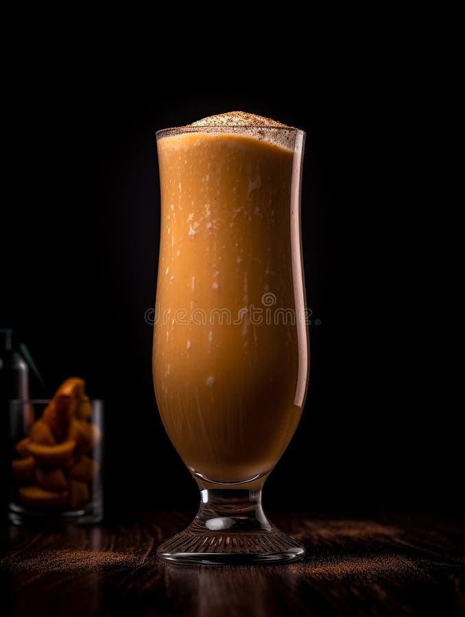 Glass of Mango milkshake stock image. Image of white - 276170231