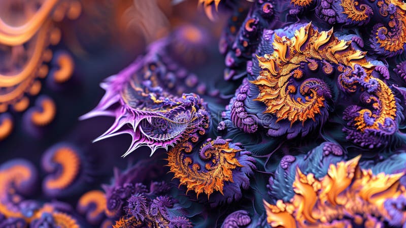 Vivid Abstract Fractal Patterns Stock Illustration - Illustration of ...