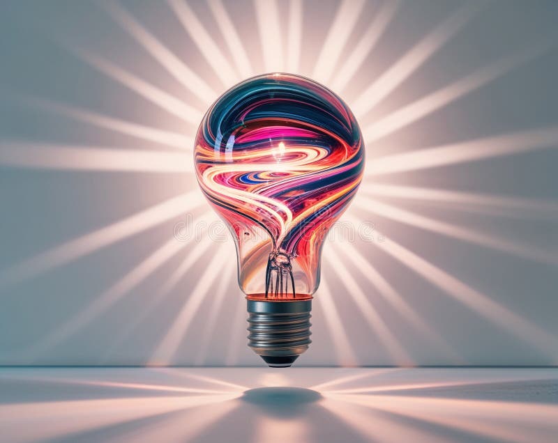 Radiant Abstract Light Bulb with Creative Energy Flow - Generated with ...