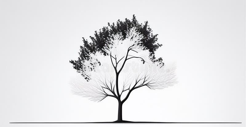Minimalistic Vector Tree Design, Made with Generative AI Stock ...
