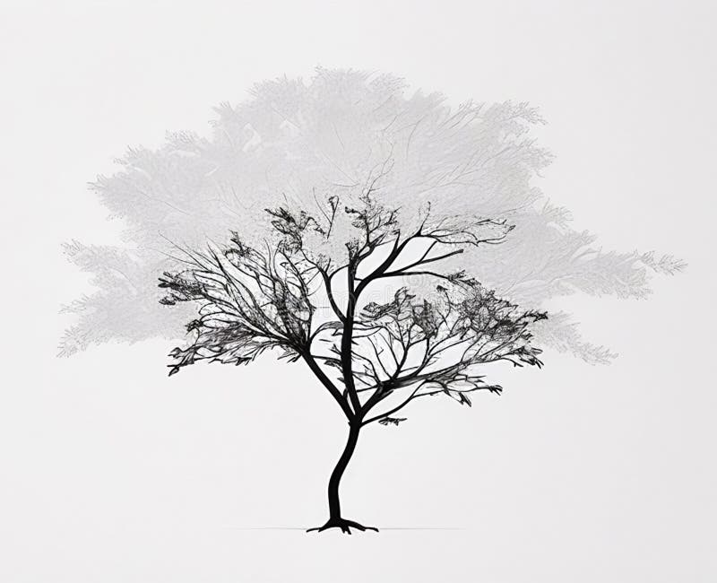 Minimalistic Vector Tree Design, Made with Generative AI Stock ...