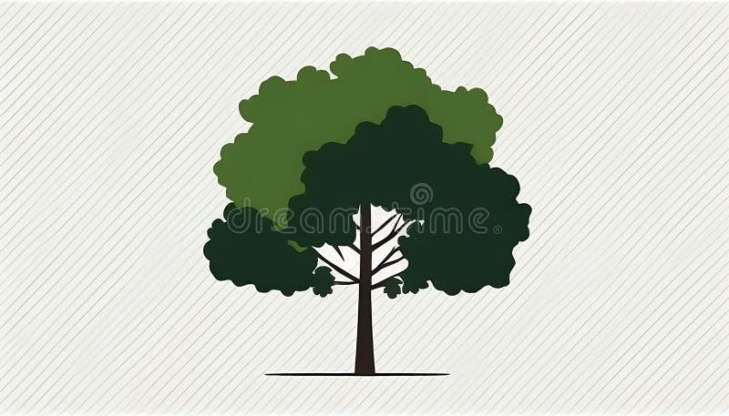 Minimalist Flat Design Tree Icon Made with Generative AI Stock ...