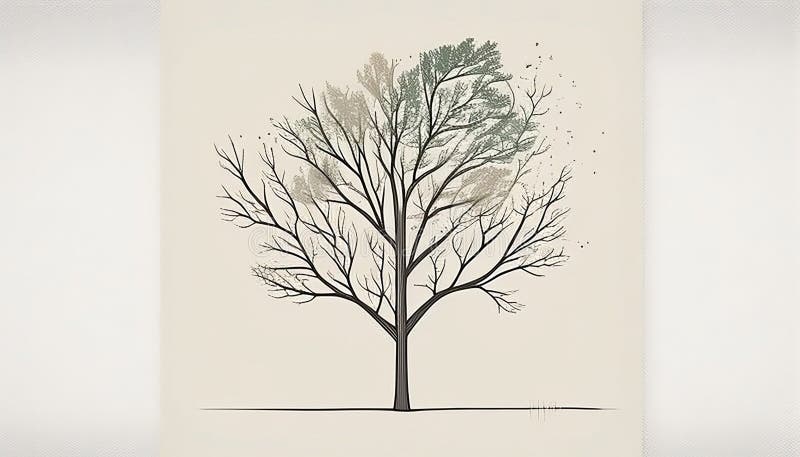 Minimalist Tree Illustration in Flat Design Graphics, Made with ...