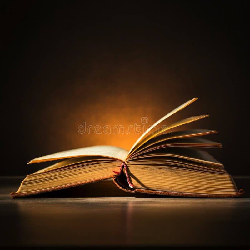 AI-Generated Image: Dramatic Photo of Opened Old Book with Fanned Pages ...