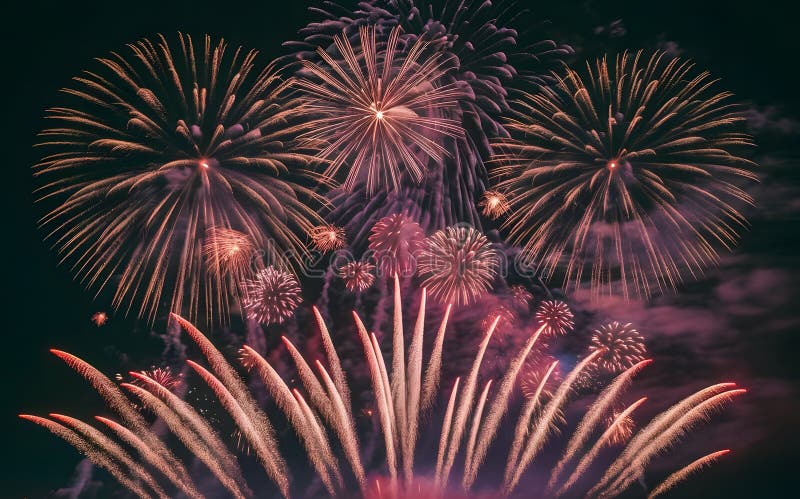 Generative-AI, Isolated Firework Burst Against a Black Background for ...