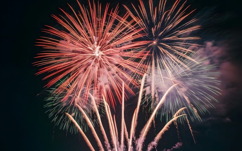 Generative-AI, Isolated Firework Burst Against a Black Background for ...