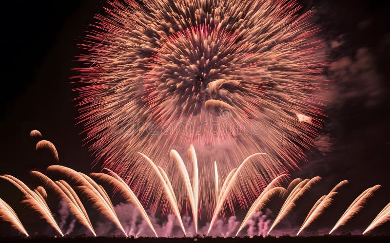 Generative-AI, Isolated Firework Burst Against a Black Background for ...